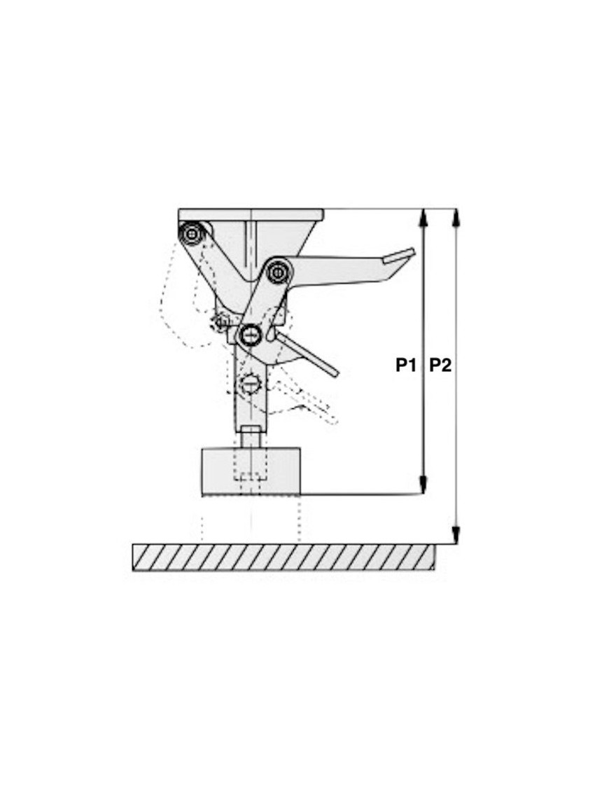 Patin immobilisation hauteur 164 / 207 mm - 200 Kg